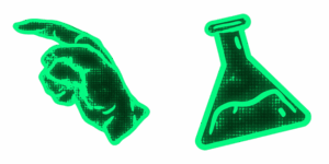 Neon Green Hologram Hand & Lab Flask Cursor - Sweezy Custom Cursors
