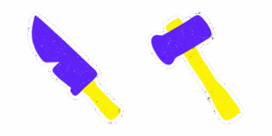 Neon Knife & Hammer Cursor - Sweezy Custom Cursors