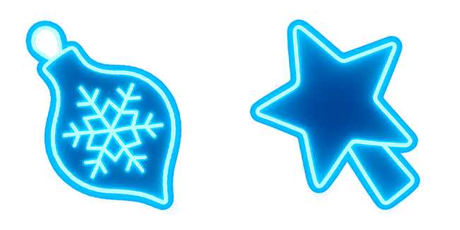 Neon Winter Snowflake Christmas Ball & Star Cursor - Sweezy Custom Cursors