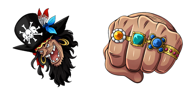 One Piece Blackbeard Pirate & Fist Cursor - Sweezy Custom Cursors