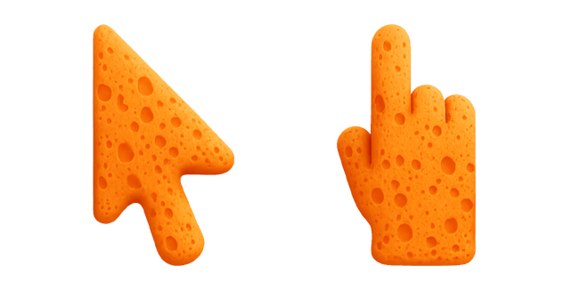 Orange Sponge Arrow & Hand 3D Cursor - Sweezy Custom Cursors