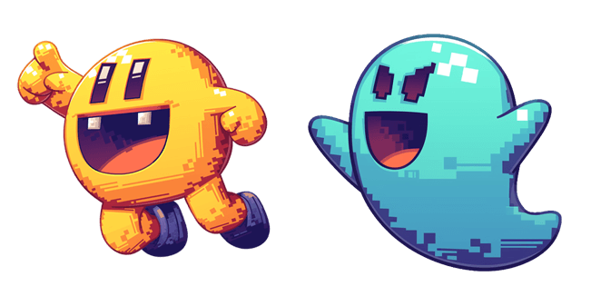 Pac-Man & Red Ghost Cursor - Sweezy Custom Cursors