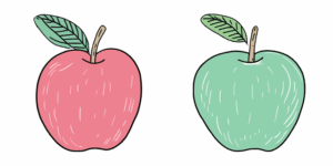 Pastel Red & Mint Apple Cursor - Sweezy Custom Cursors