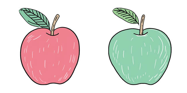 Pastel Red & Mint Apple Cursor - Sweezy Custom Cursors