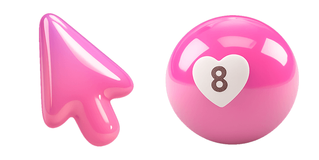 Pink Glossy Lucky 8 Ball Cursor - Sweezy Custom Cursors