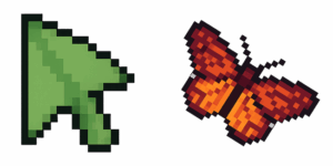 Pixel Monarch Butterfly Cursor - Sweezy Custom Cursors