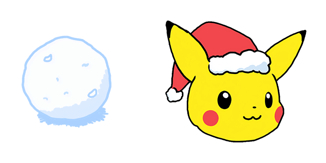 Pokemon Christmas Pikachu & Snowball Cursor - Sweezy Cursors