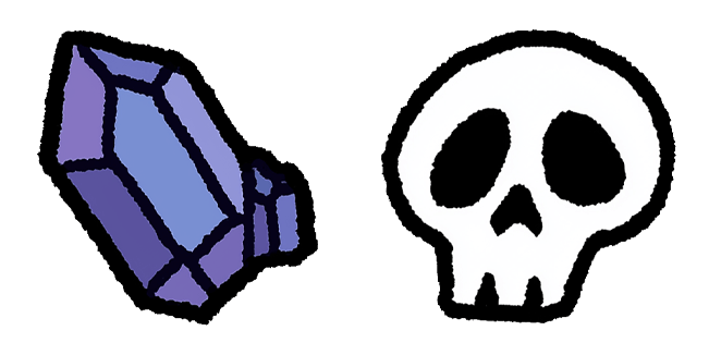 Purple Crystal & Cartoon Skull Cursor - Sweezy Custom Cursors