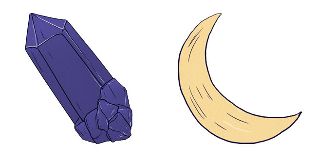 Purple Crystal & Crescent Moon Cursor - Sweezy Custom Cursors