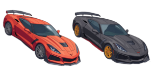 Red & Dark Grey Chevrolet Corvette Cursor - Sweezy Custom Cursors