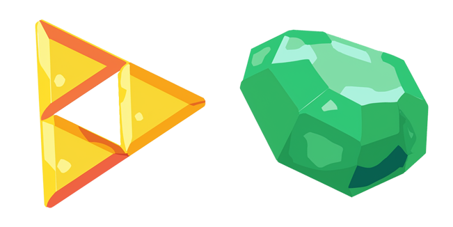 The Legend of Zelda Triforce and Green Rupee Cursor - Sweezy Custom Cursors