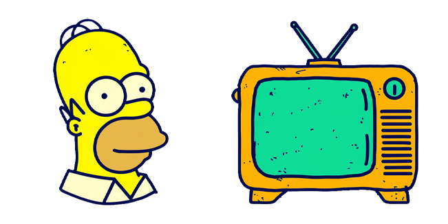 The Simpsons Homer Simpson & Retro TV Cursor - Sweezy Custom Cursors