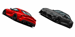 Toyota GR Supra A90 Red & Black Sports Car Cursor - Sweezy Custom Cursors