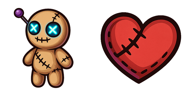 Voodoo Doll & Stitched Heart Cursor - Sweezy Custom Cursors