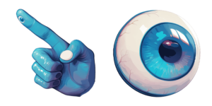 Weirdcore Blue Hand & Eye Cursor - Sweezy Custom Cursors