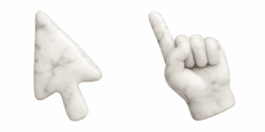 White Marble 3D Cursor - Sweezy Custom Cursors