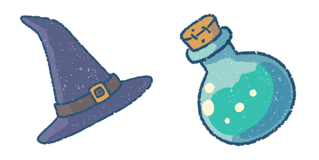 Witch Hat & Magic Potion Halloween Cursor - Sweezy Custom Cursors
