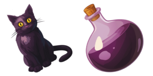 Witchcraft Cat & Potion Cursor - Sweezy Custom Cursors