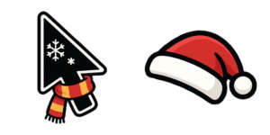 Xmas Snowflake Arrow & Santa Hat Cursor - Sweezy Custom Cursors
