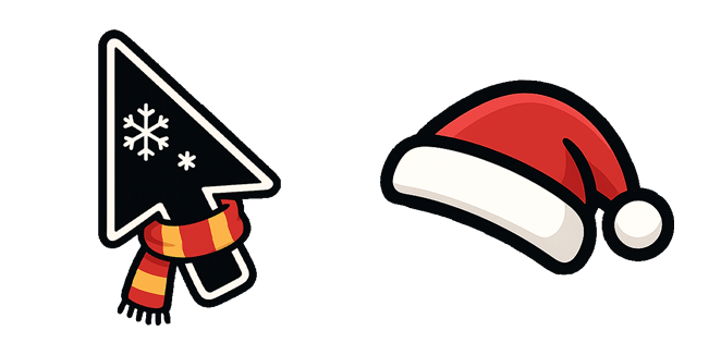 Xmas Snowflake Arrow & Santa Hat Cursor - Sweezy Custom Cursors