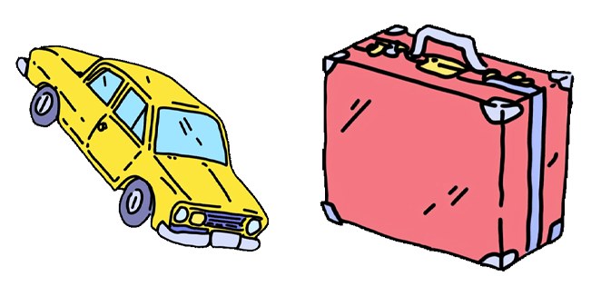 Yellow Cab & Pink Suitcase Cursor - Sweezy Custom Cursors