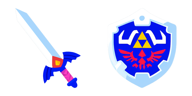 Zelda Master Sword & Hylian Shield Retro Cursor - Sweezy Custom Cursors
