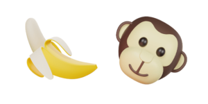 Banana & Monkey 3D Cursor - Sweezy Custom Cursors
