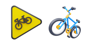 Bike Lane Sign & Bicycle 3D Cursor - Sweezy Custom Cursors
