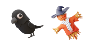 Black Raven & Scarecrow 3D Cursor - Sweezy Custom Cursors