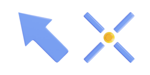 Blue Arrow & Sight 3D Cursor - Sweezy Custom Cursors