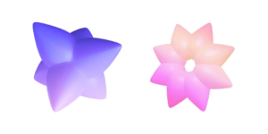 Blue Gradient Flower & Pink Gradient Star Abstract 3D Cursor - Sweezy Custom Cursors