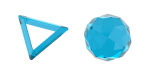 Blue Hollow Triangle & Icosphere 3D Cursor - Sweezy Custom Cursors