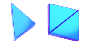 Blue Triangle & Square 3D Cursor - 3D Cursors - Sweezy Custom Cursors