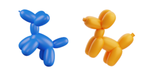 Blue & Yellow Balloon Dog 3D Cursor - Sweezy Custom Cursors