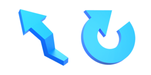 Blue ZigZag Arrow & Reload Arrow 3D Cursor - Sweezy Custom Cursors