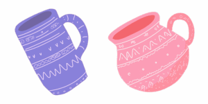 Boho Ceramic Purple & Pink Mugs Cursor - Sweezy Custom Cursors