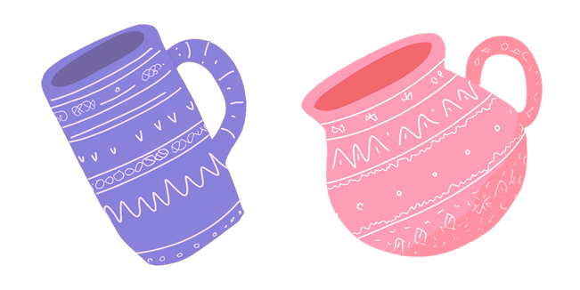 Boho Ceramic Purple & Pink Mugs Cursor - Sweezy Custom Cursors