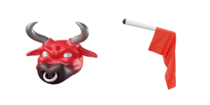 Bull & Red Flag 3D Cursor - Sweezy Custom Cursors