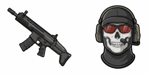 Call of Duty Simon Ghost Riley & SCAR-H Cursor - Sweezy Cursors