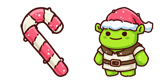 Chibi Christmas Shrek & Candycane Cursor - Sweezy Custom Cursors