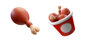 Chicken Leg & Chicken Bucket 3D Cursor - Sweezy Custom Cursors