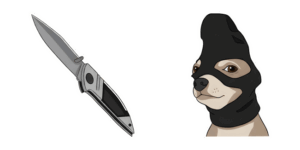 Chihuahua in Balaclava & Pocket Knife Cursor - Sweezy Cursors