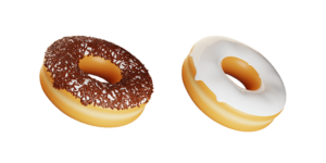 Chocolate Donut & Donut Vanilla 3D Cursor - Sweezy Custom Cursors