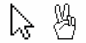 Classic Pixel Arrow & Peace Hand Cursor - Sweezy Custom Cursors