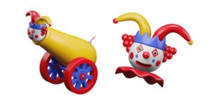 Clown Cannon & Clown Head 3D Cursor - Sweezy Custom Cursors