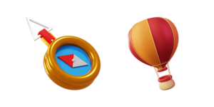 Compass & Hot Air Balloon 3D Cursor - Sweezy Custom Cursors