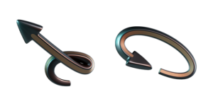 Curved Dark Metalic 3D Cursor - Sweezy Custom Cursors