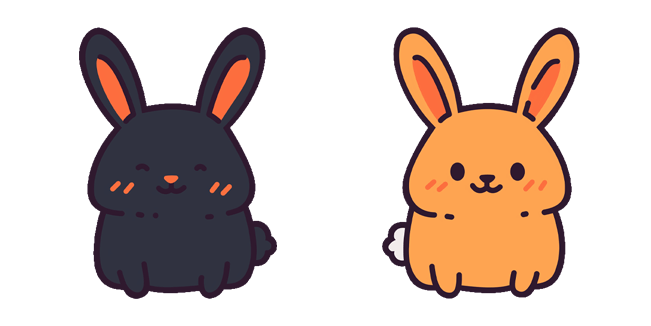 Cute Dark & Orange Bunny Cursor - Sweezy Custom Cursors