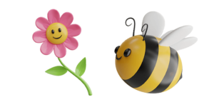 Cute Flower & Honey Bee 3D Cursor - Sweezy Custom Cursors