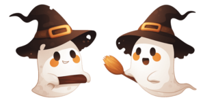 Cute Ghost in Witch Hat Cursor - Sweezy Custom Cursors